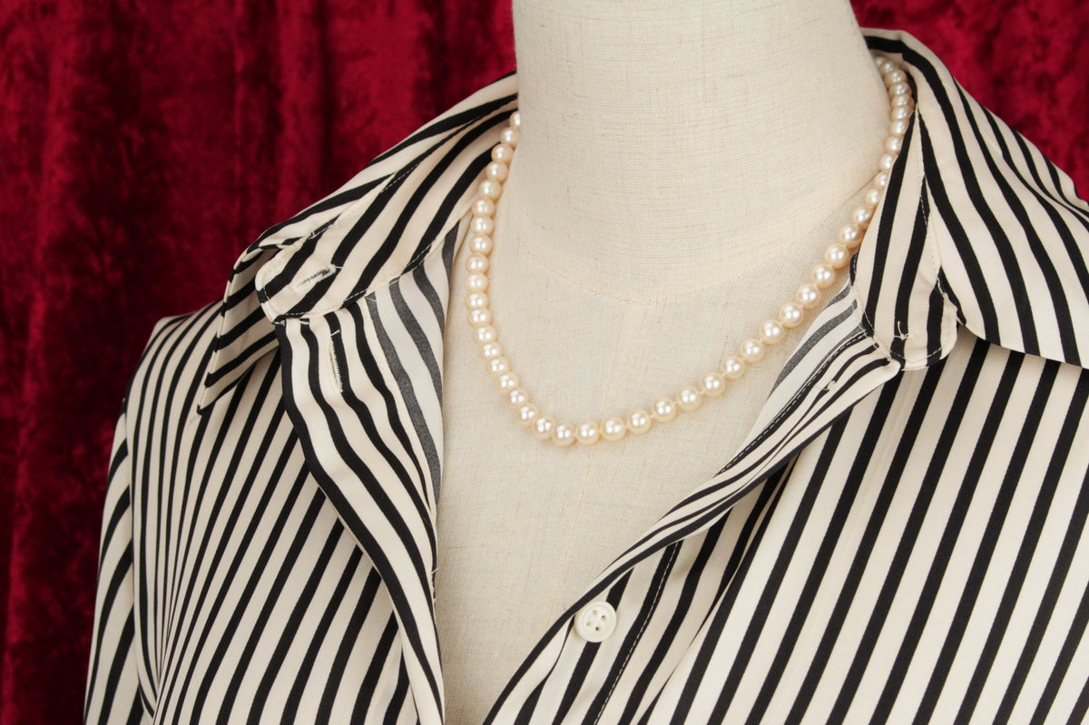 SINGLE STRAND PRINCESS LENGTH FRESHWATER PEARL NECKLACE 9ct YELLOW GOL ...